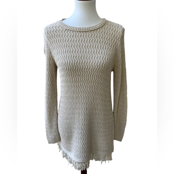 J. Jill | Sweaters | J Jill Fringe Knit Tunic Sweater Textured Pullover ...
